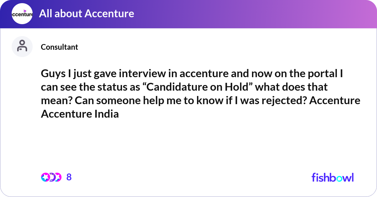 Guys I just gave interview in accenture and now on... | Fishbowl