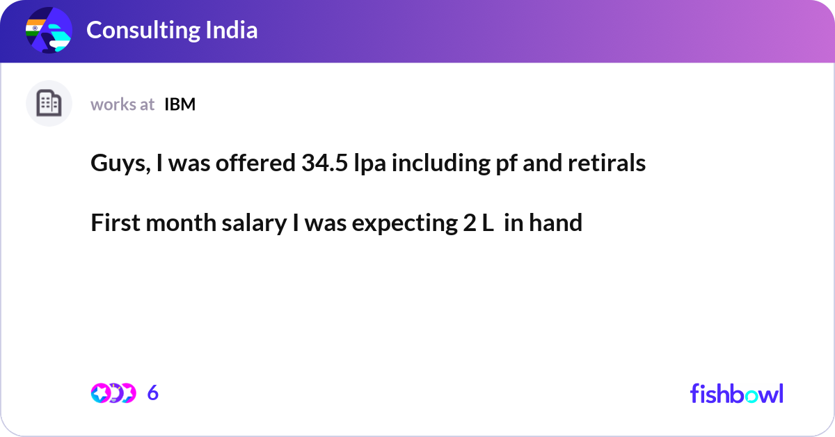 Guys, I was offered 34.5 lpa including pf and reti... | Fishbowl