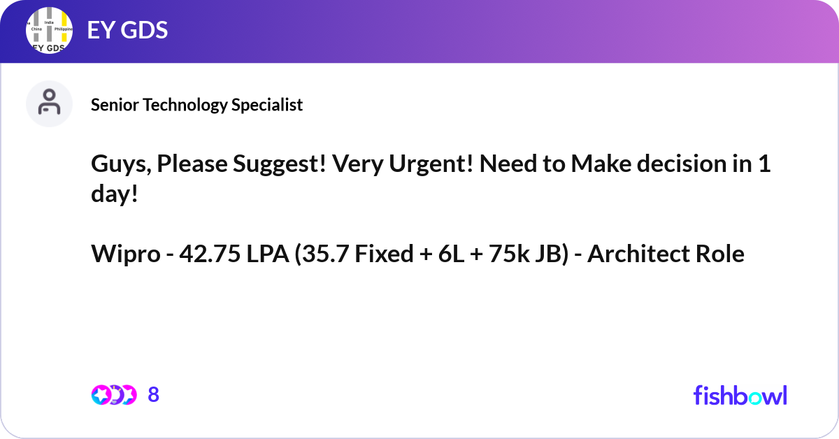 Guys, Please Suggest! Very Urgent! Need to Make de... | Fishbowl