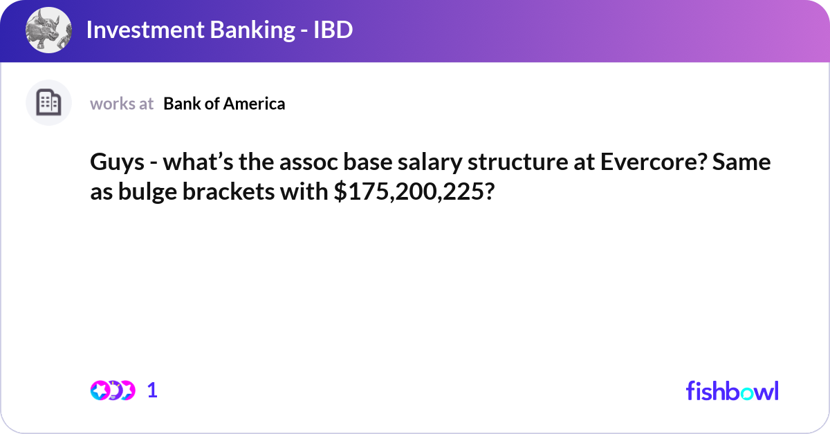 Guys - what’s the assoc base salary structure at E... | Fishbowl
