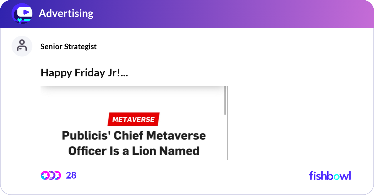 Happy Friday Jr! Just a friendly reminder that a ... | Fishbowl