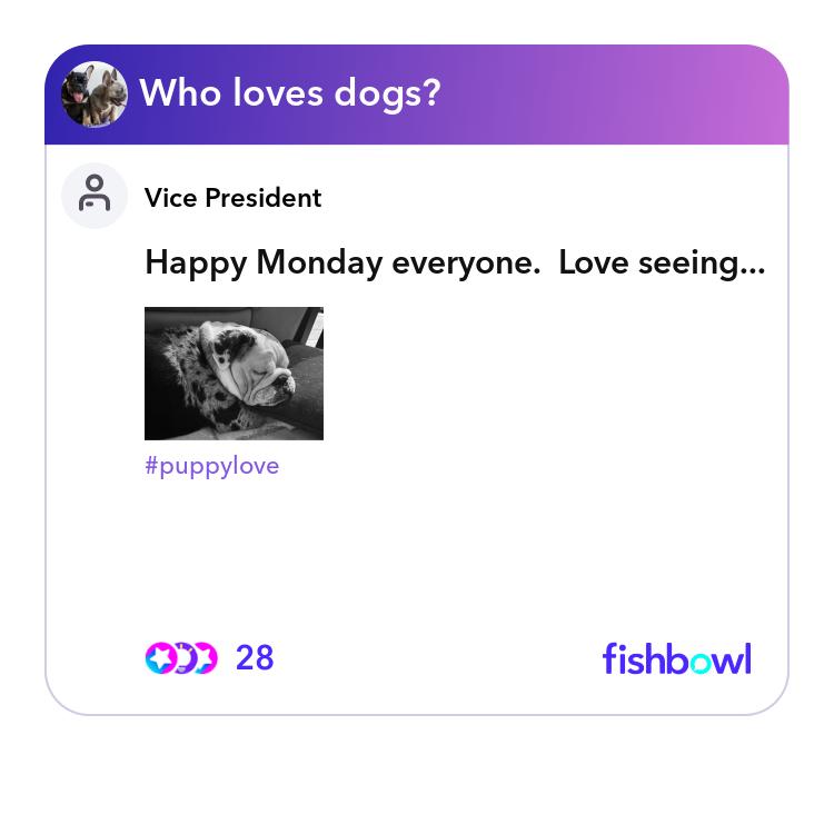 Happy Monday everyone. Love seeing all my fur fri... | Fishbowl