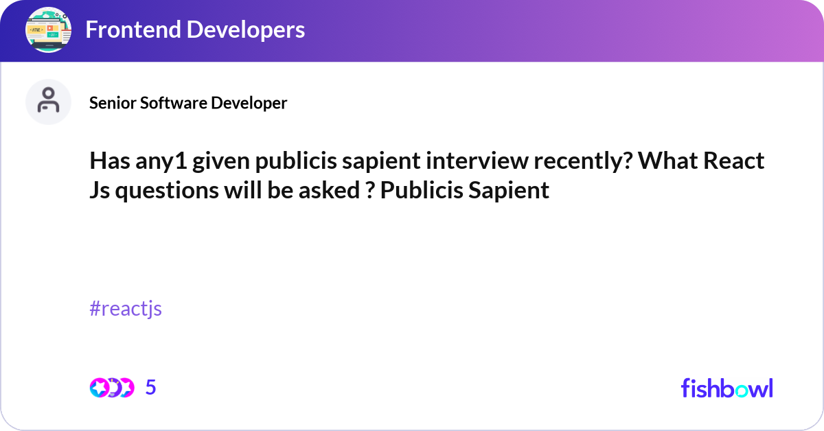 Has any1 given publicis sapient interview recently... | Fishbowl