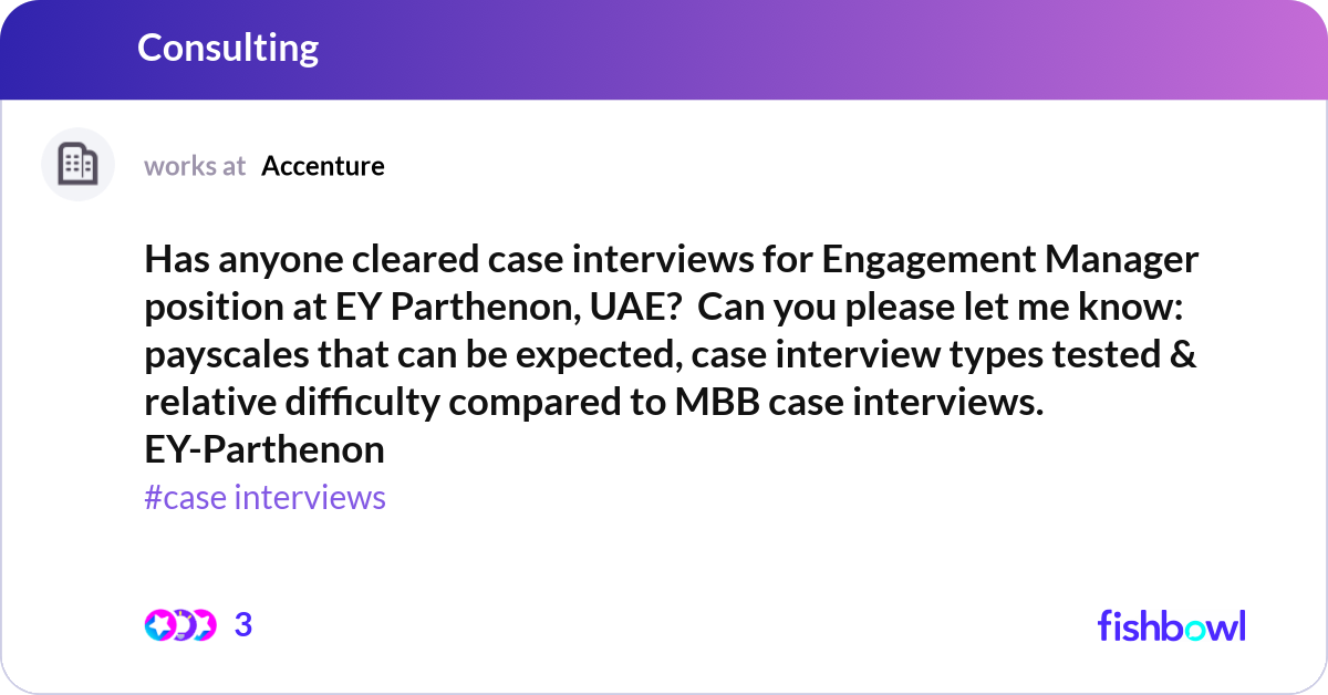 Has anyone cleared case interviews for Engagement ... | Fishbowl