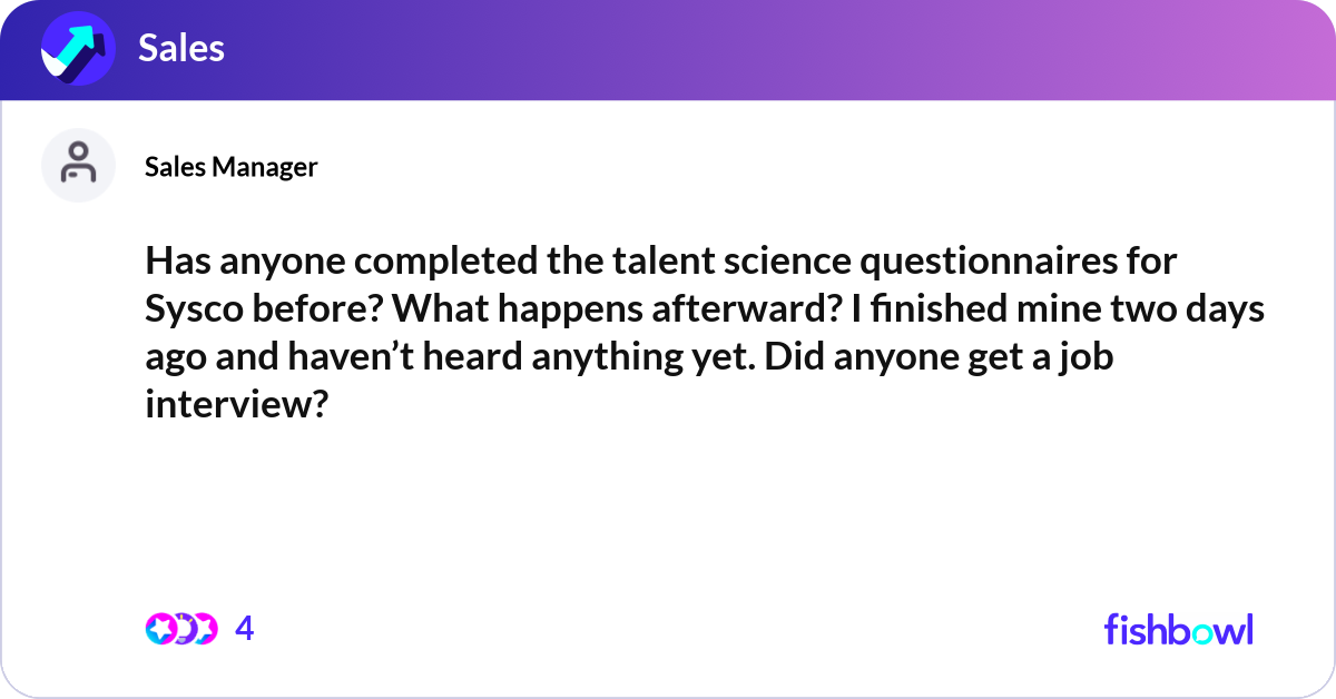 Has anyone completed the talent science questionna... | Fishbowl