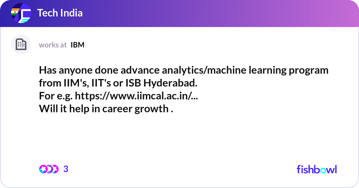 Has anyone done advance analytics/machine learning... | Fishbowl