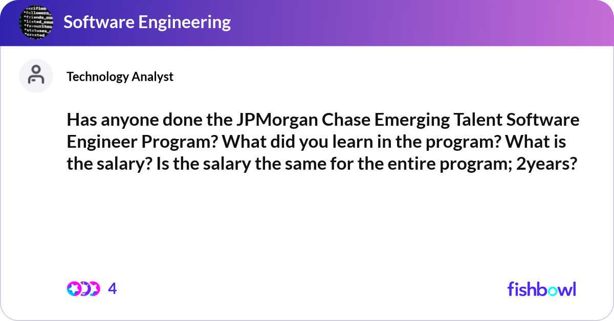Emerging Talent Software Engineer
