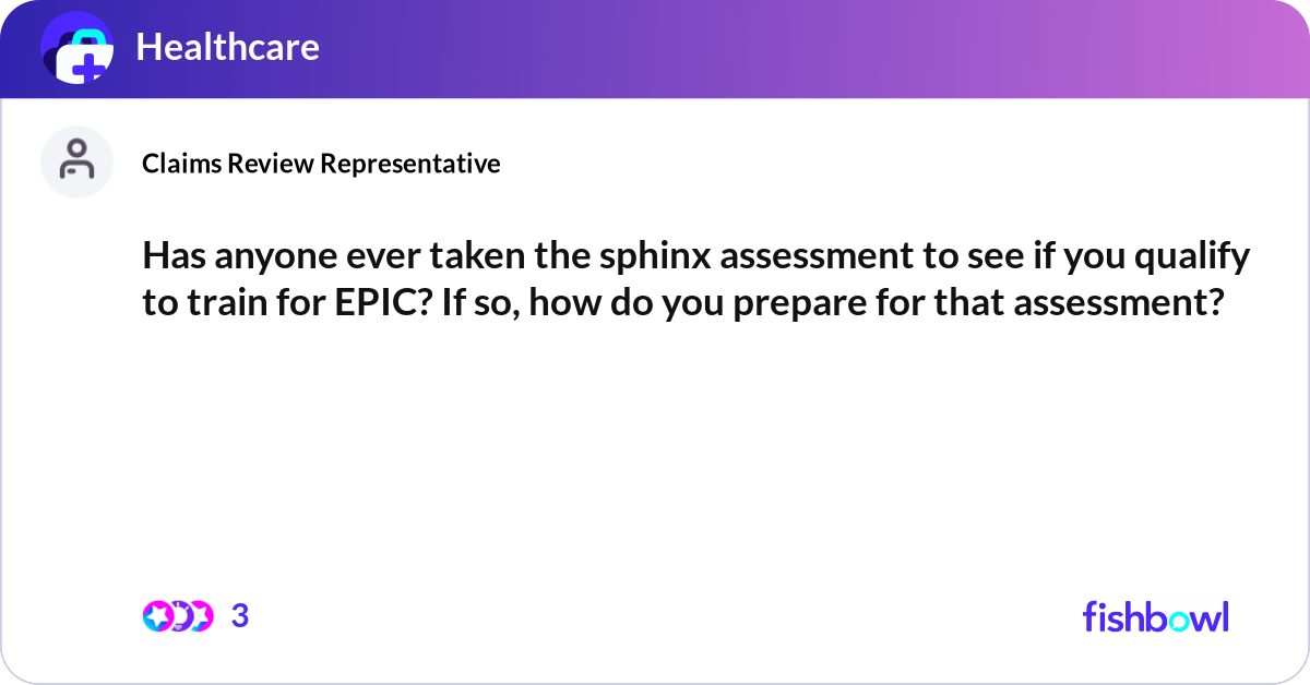 Has anyone ever taken the sphinx assessment to see... | Fishbowl