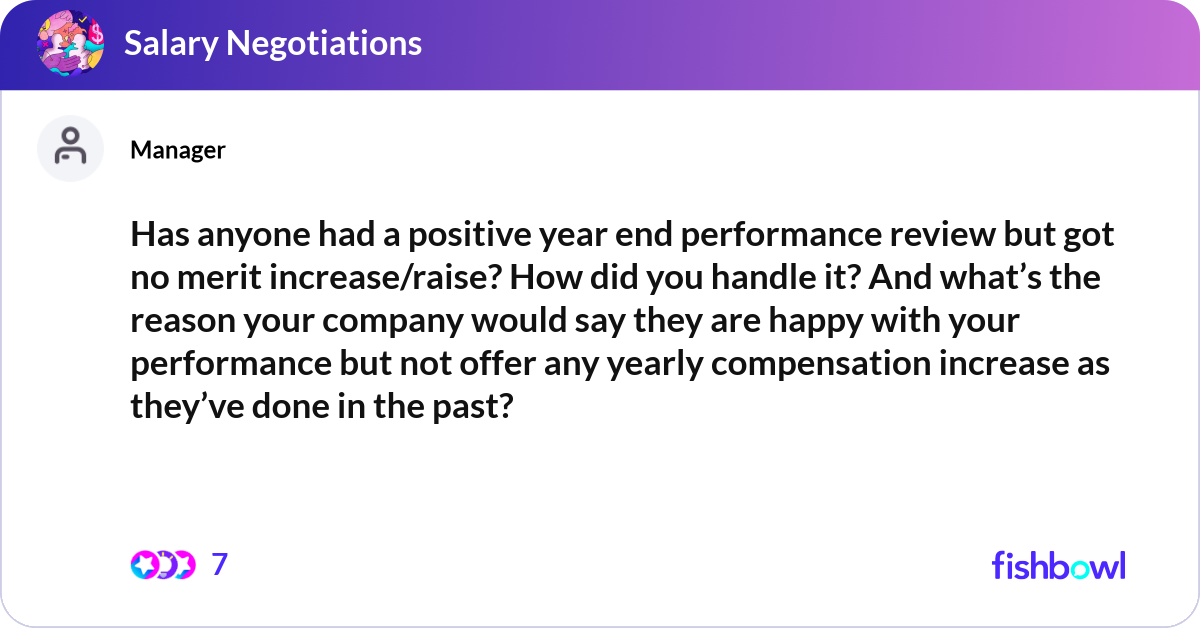 Has anyone had a positive year end performance rev... | Fishbowl