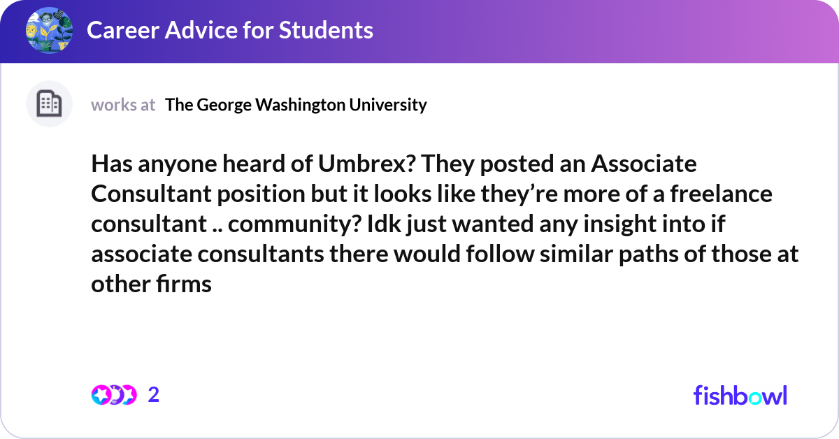 Has anyone heard of Umbrex? They posted an Associa... | Fishbowl