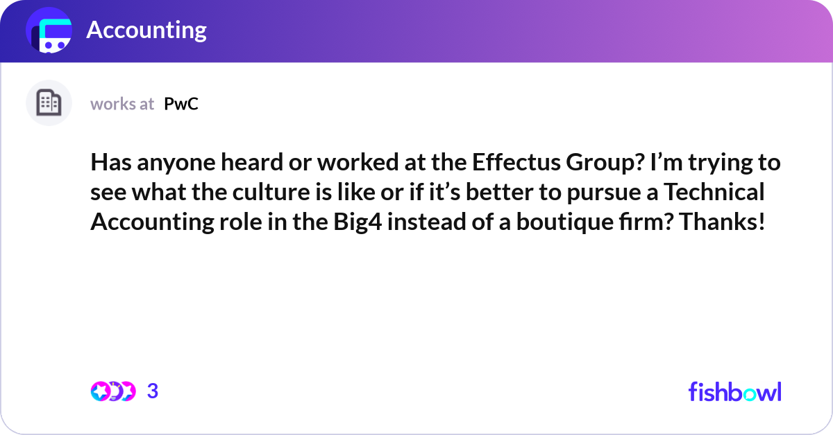 Has anyone heard or worked at the Effectus Group? ... | Fishbowl