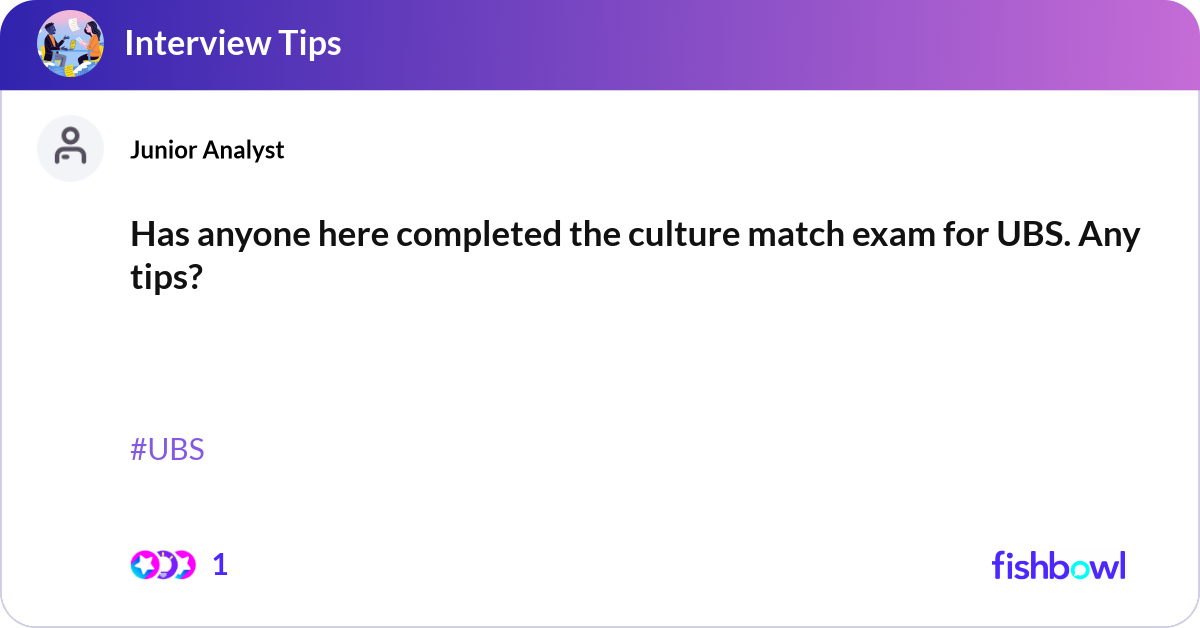 Has anyone here completed the culture match exam f... | Fishbowl