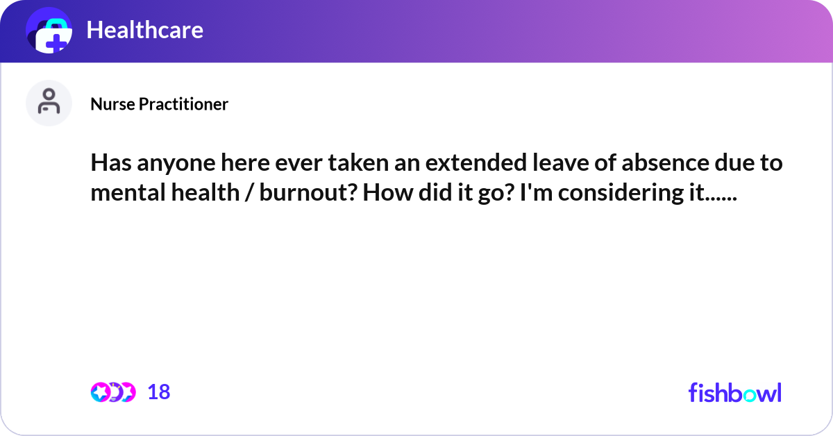 Has anyone here ever taken an extended leave of ab... | Fishbowl