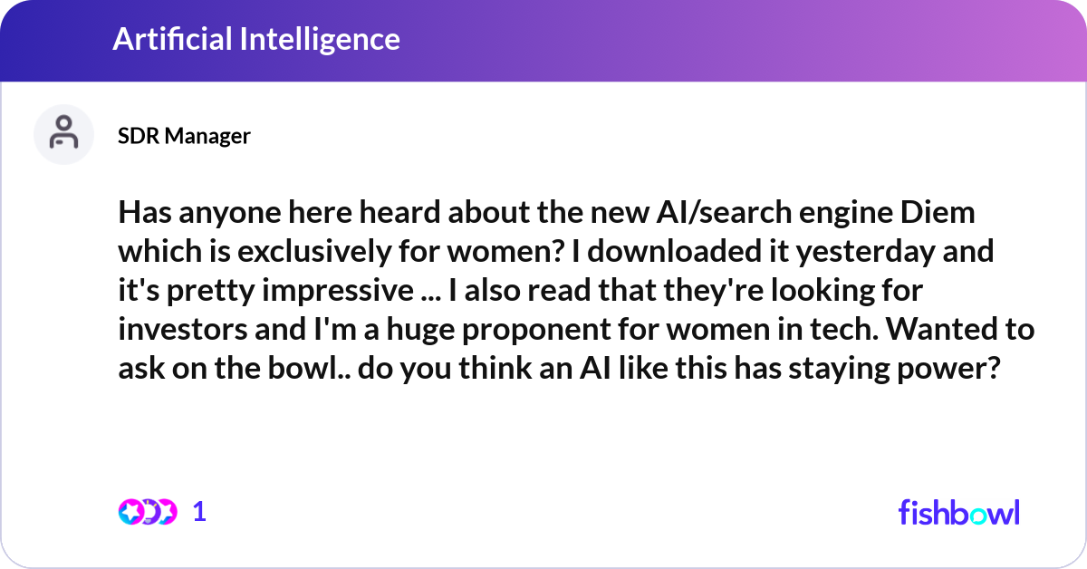 Has anyone here heard about the new AI/search engi... | Fishbowl