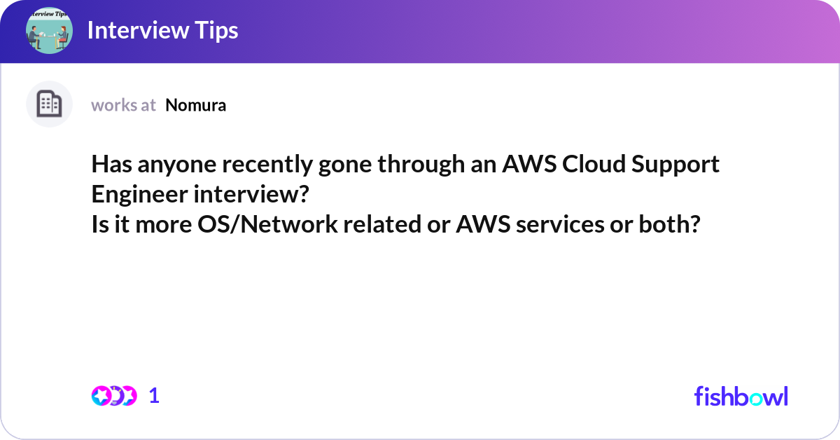 Has anyone recently gone through an AWS Cloud Supp... | Fishbowl