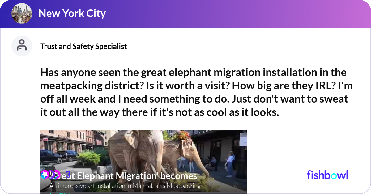 Has anyone seen the great elephant migration insta... | Fishbowl