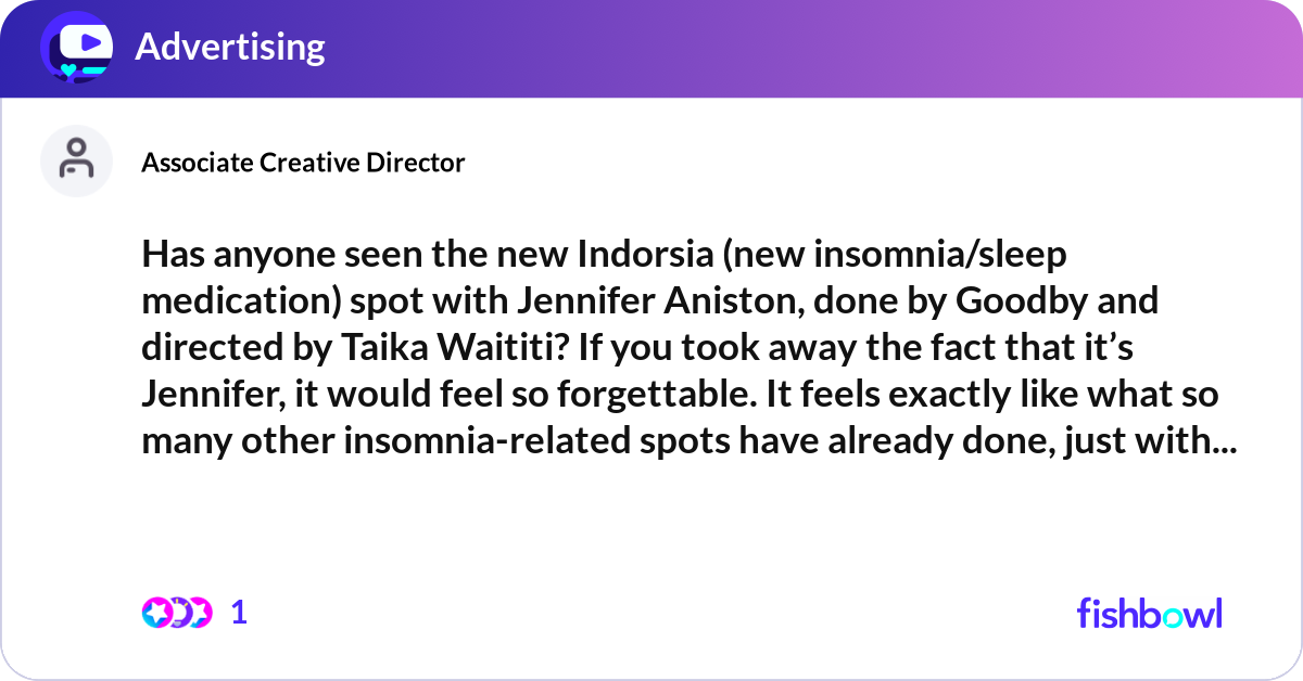 Has anyone seen the new Indorsia (new insomnia/sle... | Fishbowl