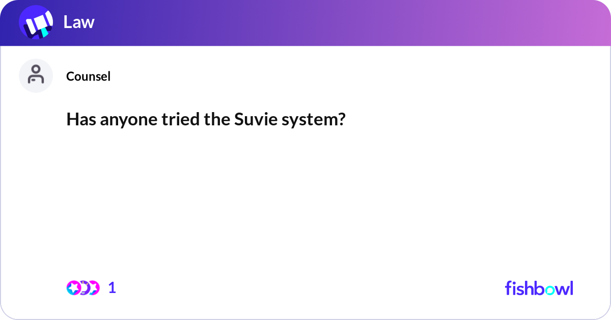 Has anyone tried the Suvie system? | Fishbowl