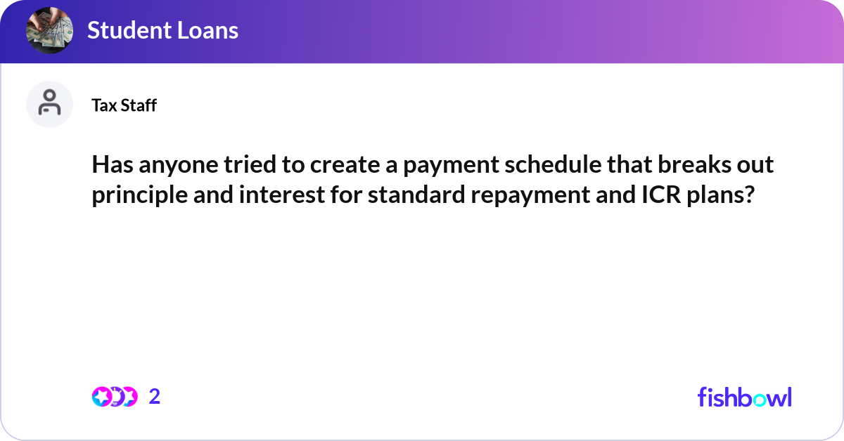 Has anyone tried to create a payment schedule that... | Fishbowl