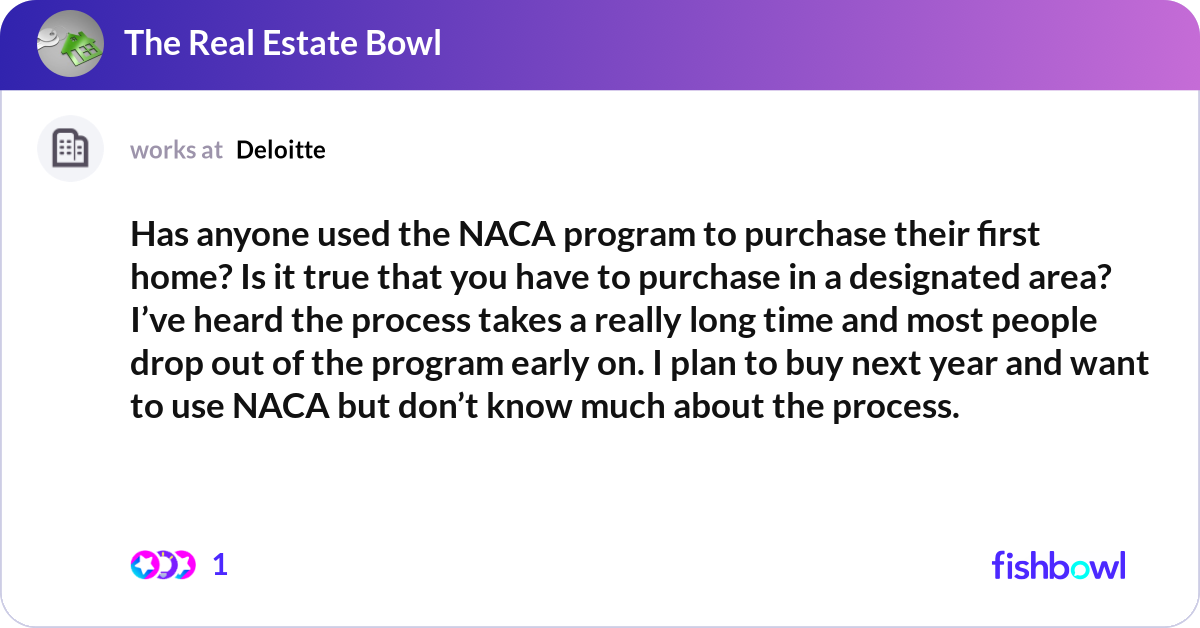 Has anyone used the NACA program to purchase their... | Fishbowl