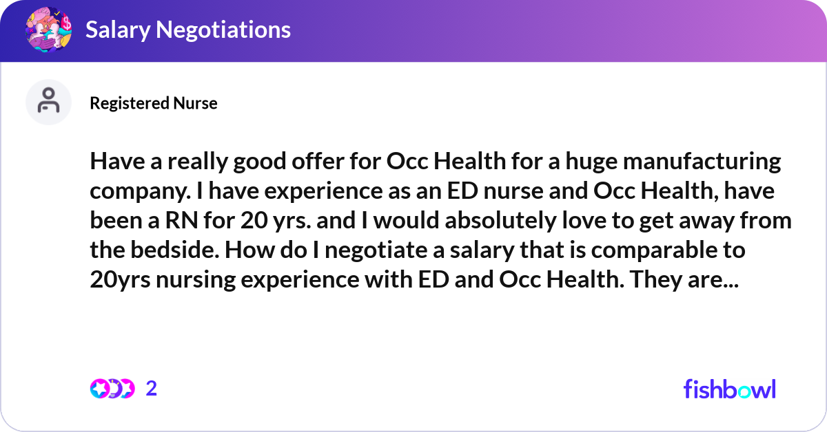 Have a really good offer for Occ Health for a huge... | Fishbowl