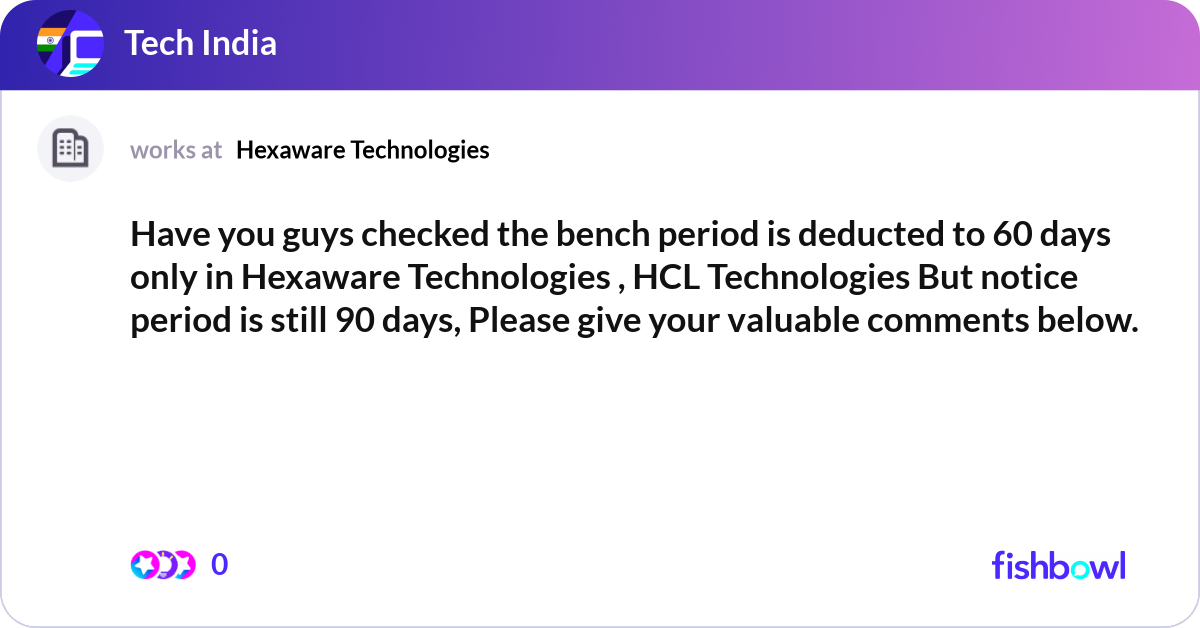 Have you guys checked the bench period is deducted... | Fishbowl