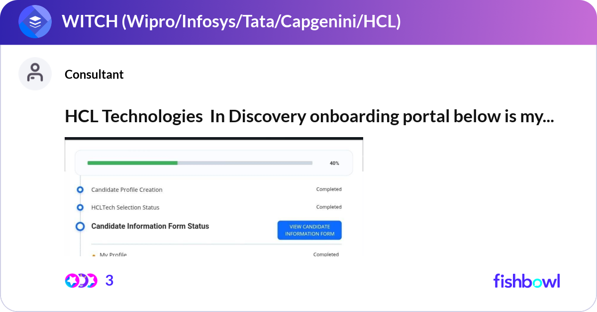 HCL Technologies In Discovery onboarding portal b... | Fishbowl