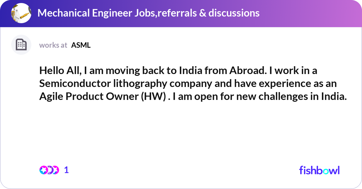 Hello All, I am moving back to India from Abroad. ... | Fishbowl