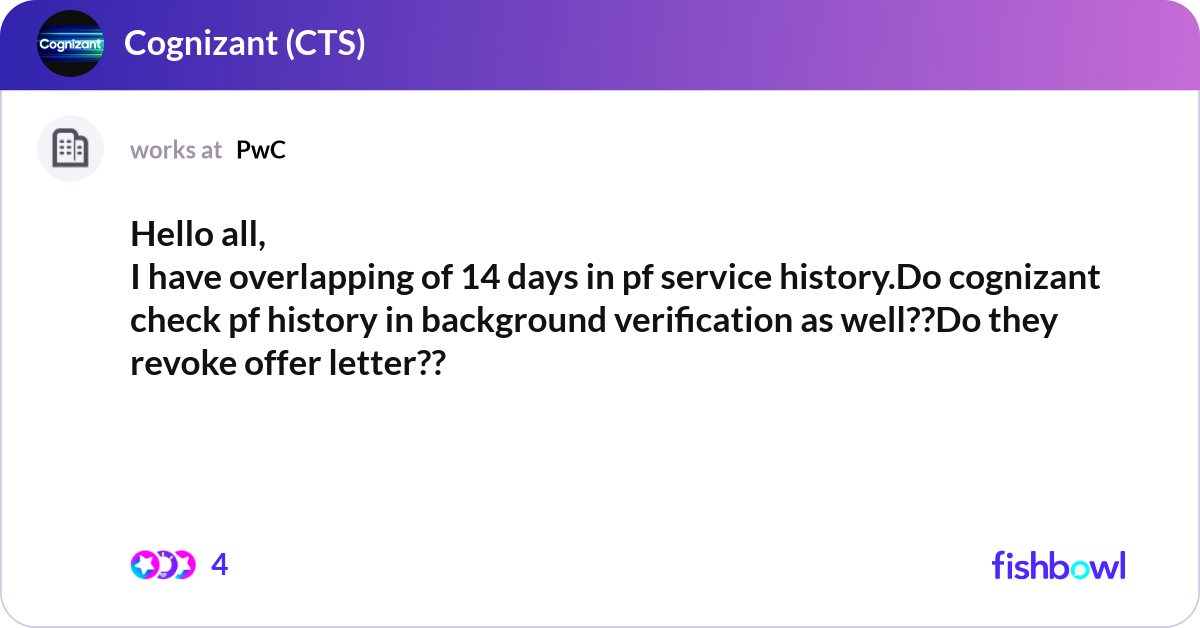 Hello all, I have overlapping of 14 days in pf ser... | Fishbowl