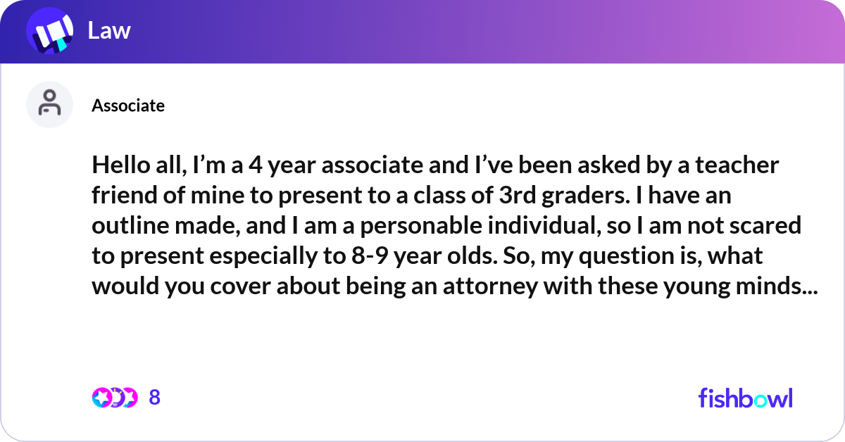 Hello all, I’m a 4 year associate and I’ve been as... | Fishbowl