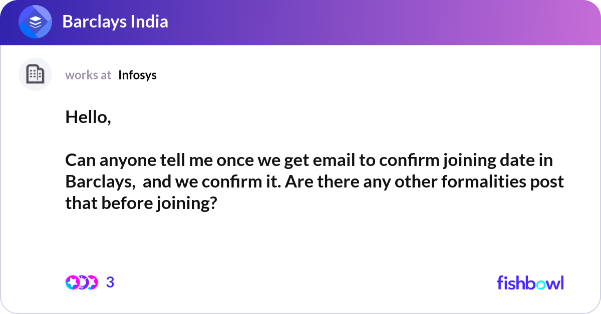 Hello, Can anyone tell me once we get email to co... | Fishbowl