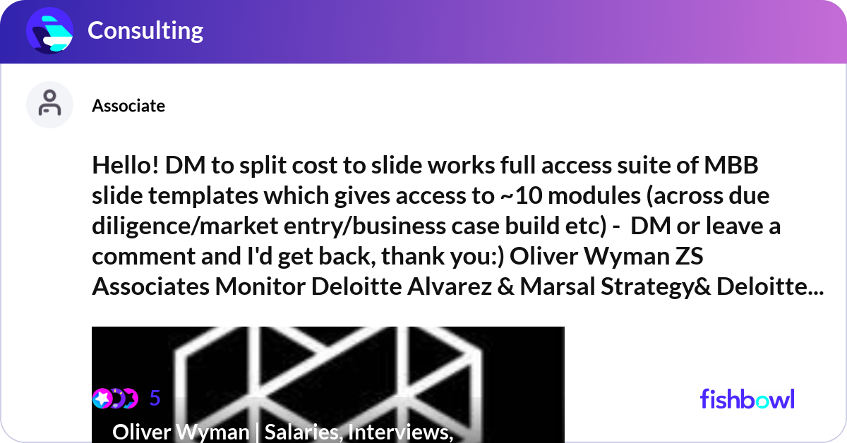 Hello! DM to split cost to slide works full access... | Fishbowl
