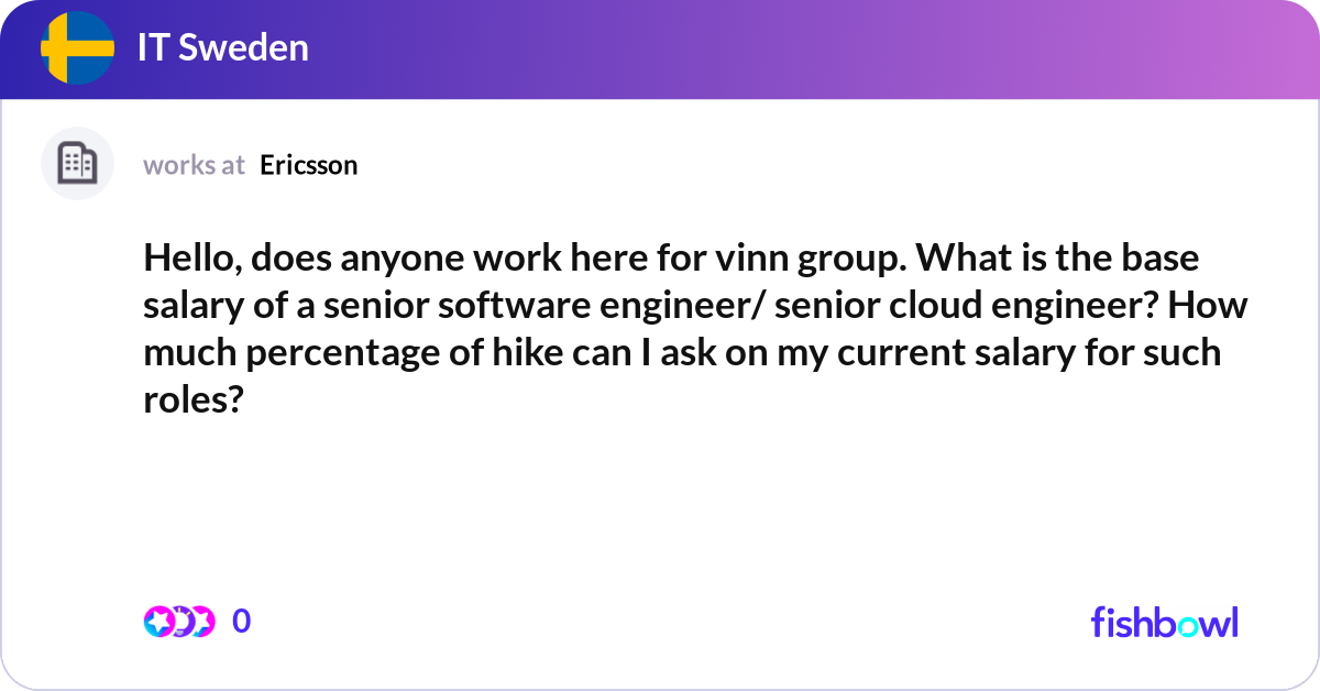 Hello, does anyone work here for vinn group. What ... | Fishbowl