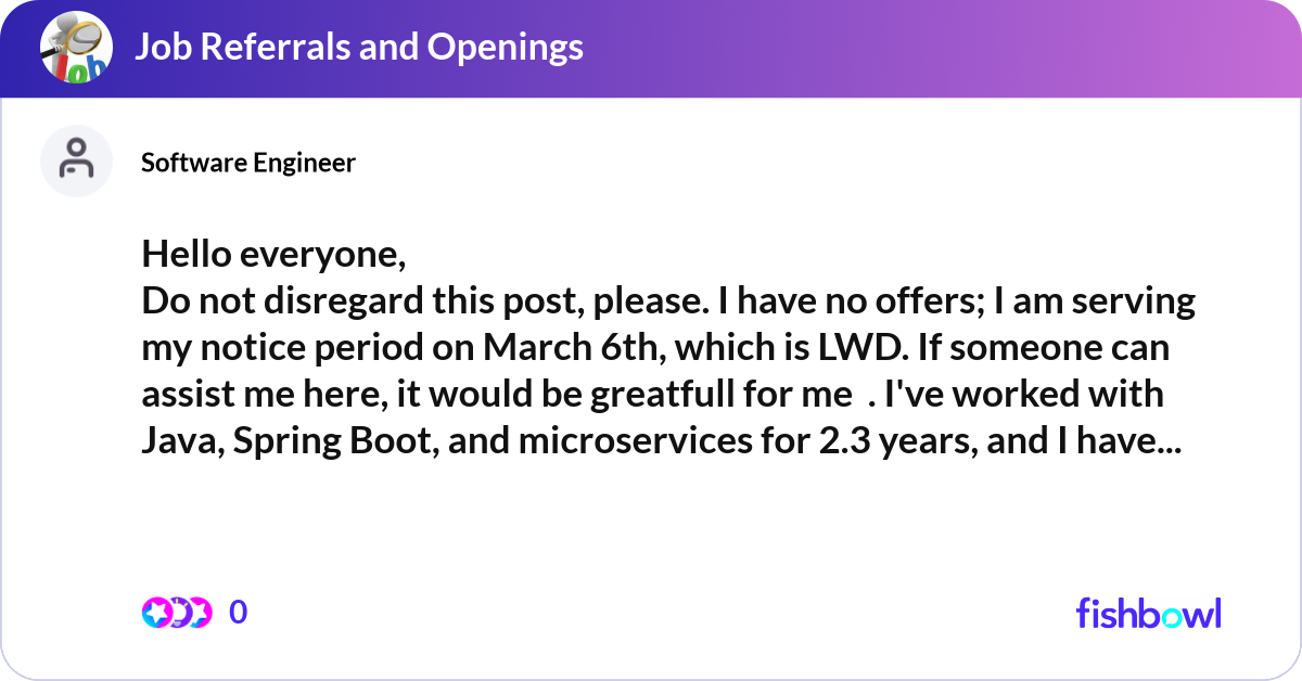 Hello everyone, Do not disregard this post, pleas... | Fishbowl