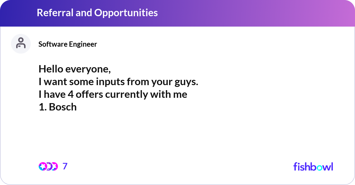 Hello everyone, I want some inputs from your guys.... | Fishbowl