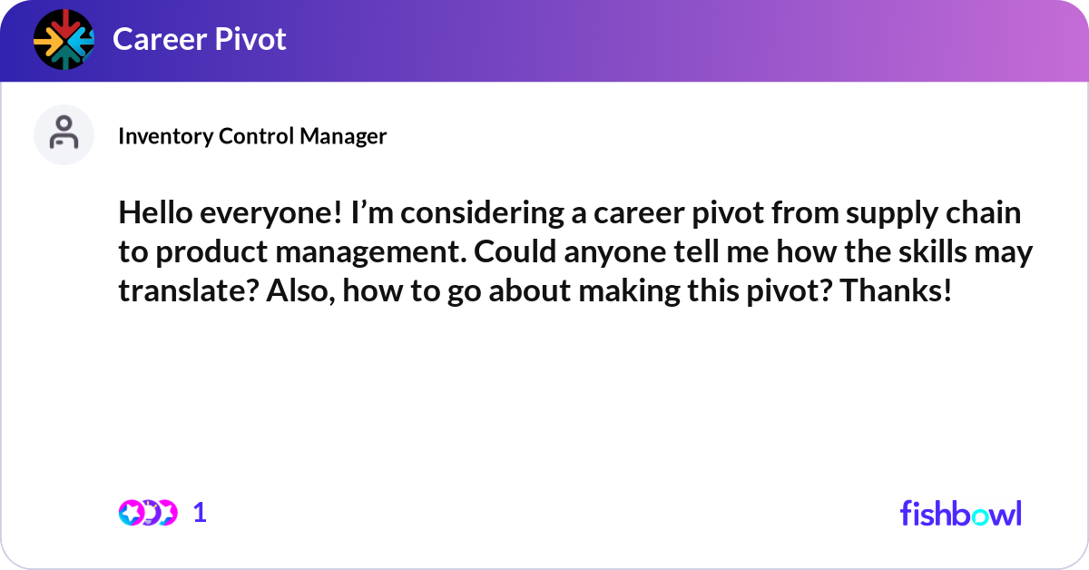 Hello everyone! I’m considering a career pivot fro... | Fishbowl