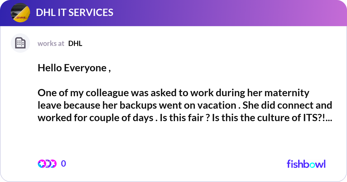 Hello Everyone , One of my colleague was asked to... | Fishbowl