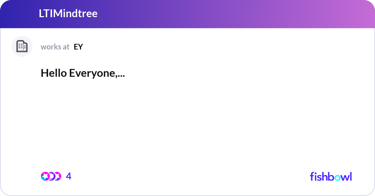 Hello Everyone, Recently I got an offer from LTIm... | Fishbowl