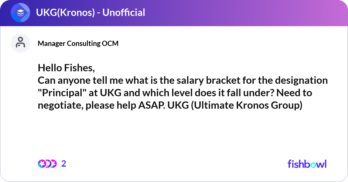 Hello Fishes, Can anyone tell me what is the sala... | Fishbowl