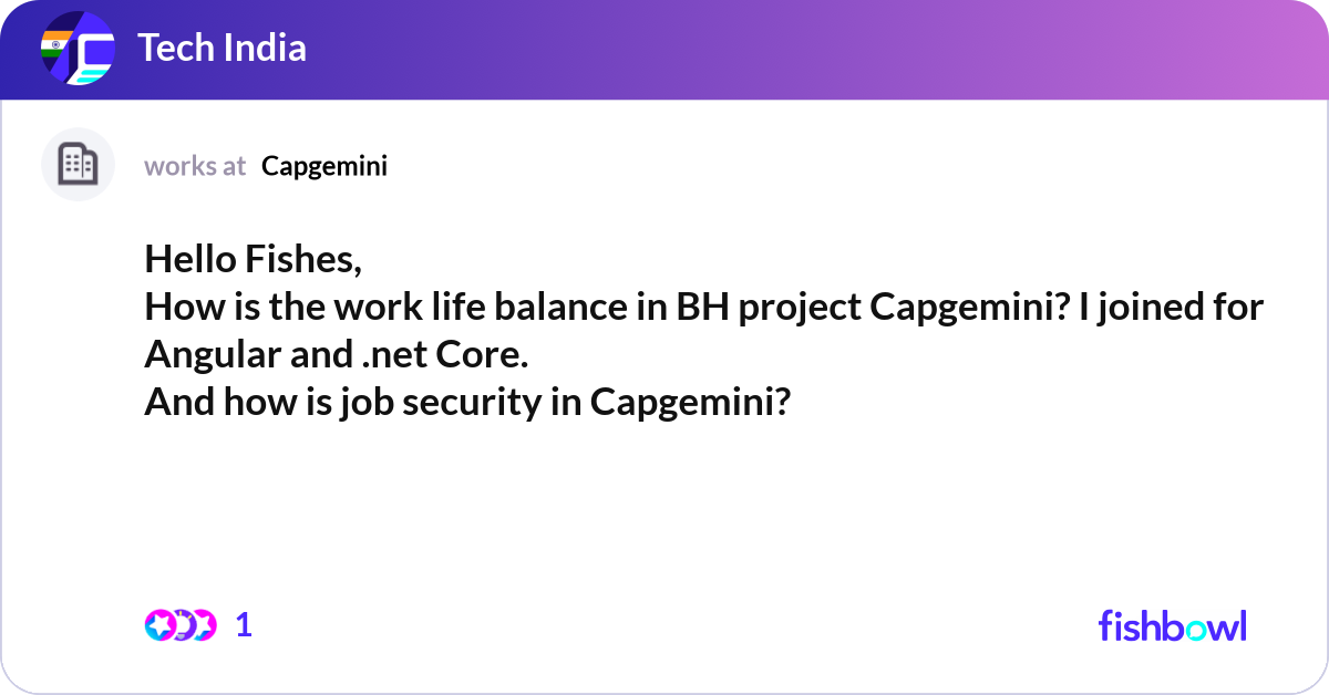 Hello Fishes, How is the work life balance in BH ... | Fishbowl