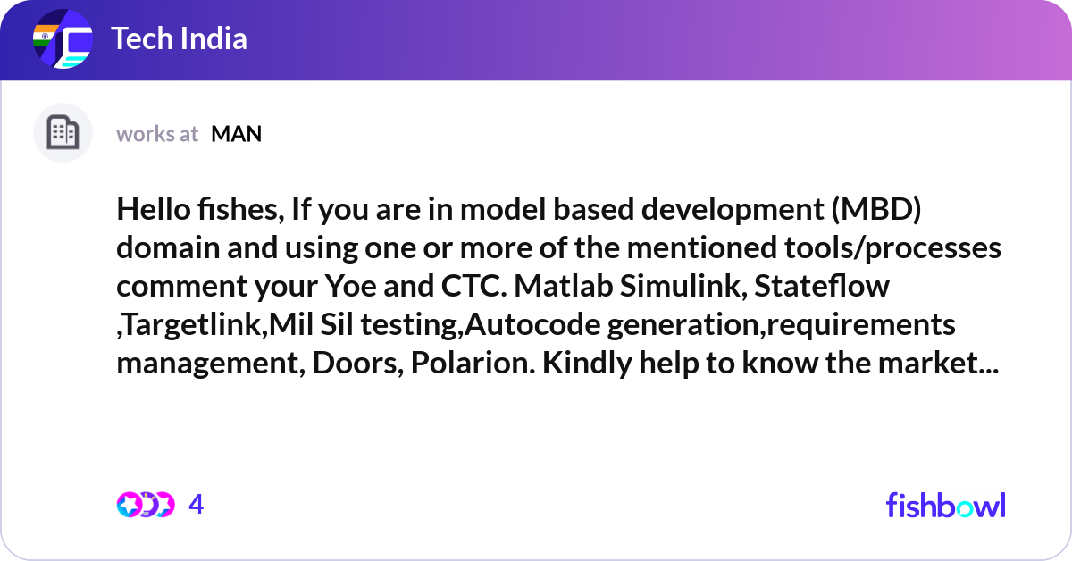 Hello fishes, If you are in model based developmen... | Fishbowl