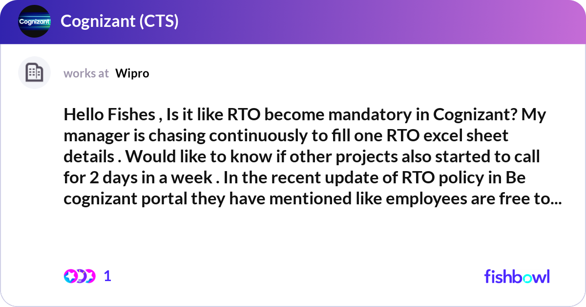Hello Fishes , Is it like RTO become mandatory in ... | Fishbowl