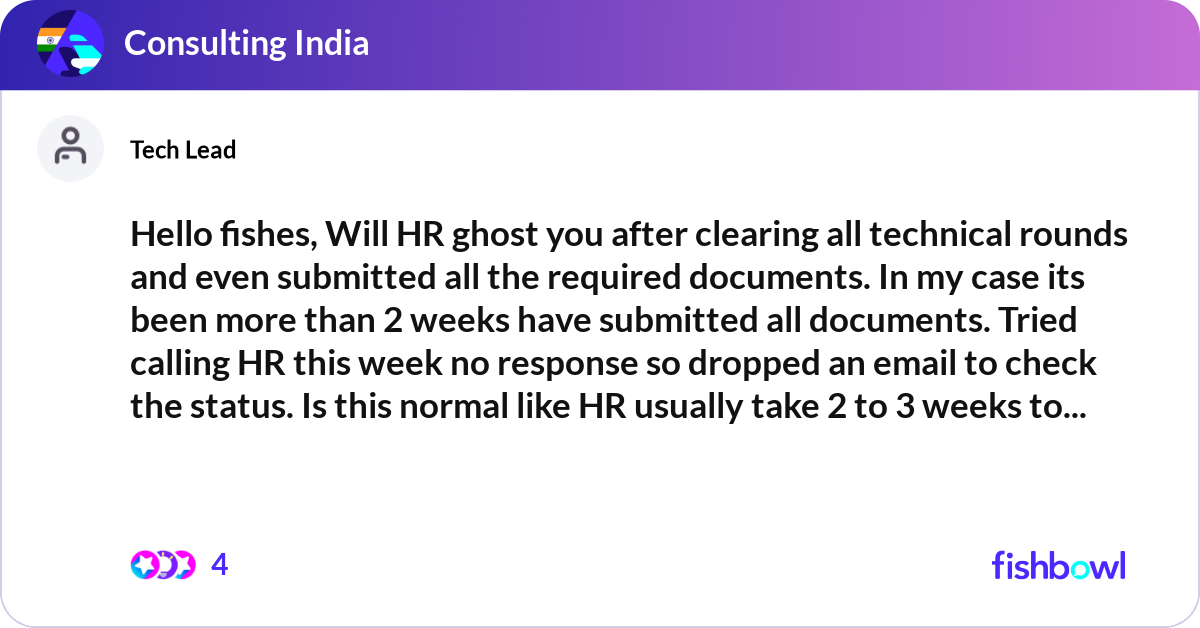 Hello fishes, Will HR ghost you after clearing all... | Fishbowl