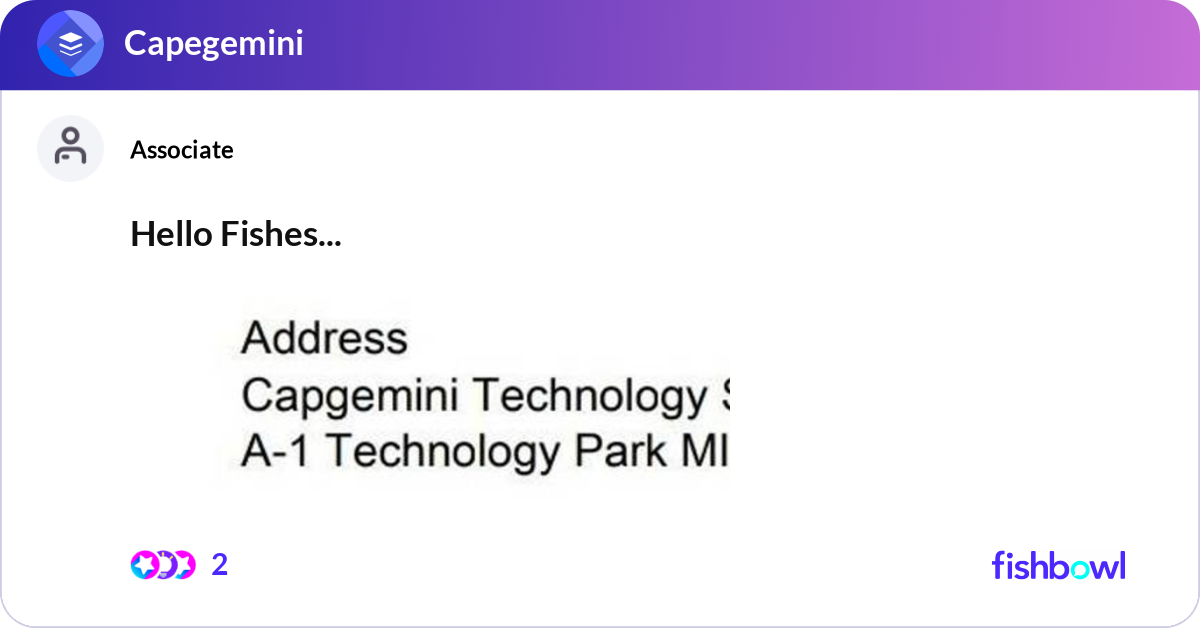 Hello Fishes Do you know where the below location... | Fishbowl