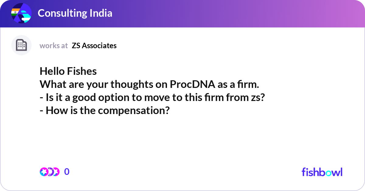 Hello Fishes What are your thoughts on ProcDNA as ... | Fishbowl