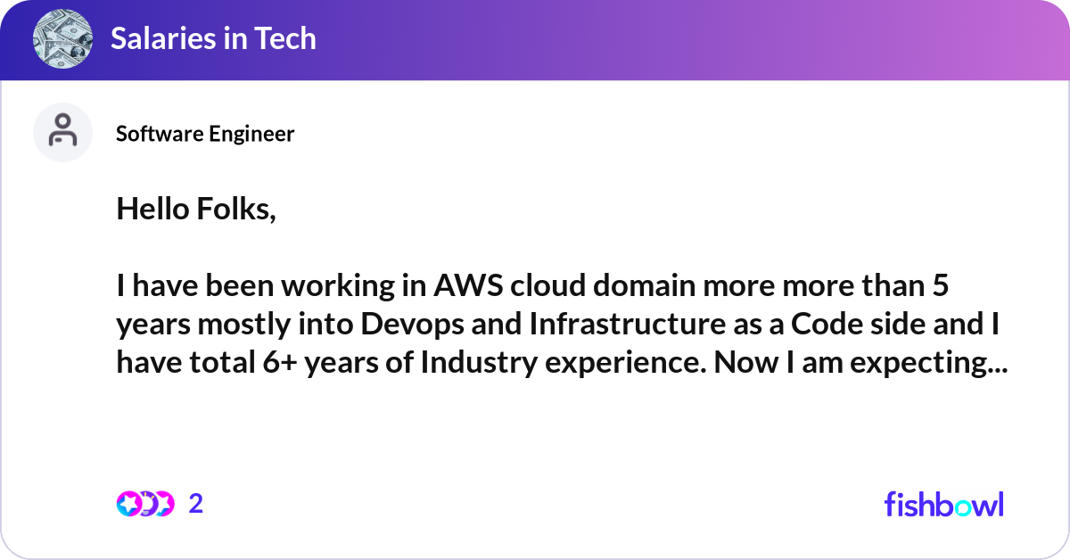 Hello Folks, I have been working in AWS cloud dom... | Fishbowl