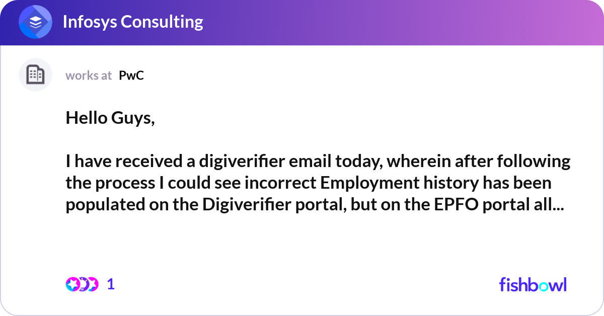 Hello Guys, I have received a digiverifier email ... | Fishbowl