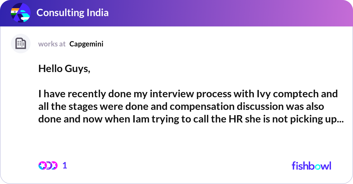 Hello Guys, I have recently done my interview pr... | Fishbowl