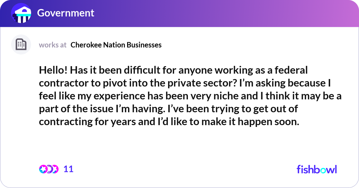 Hello! Has it been difficult for anyone working as... | Fishbowl