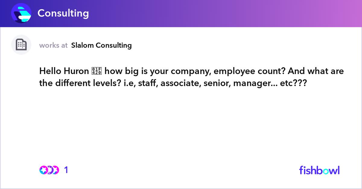 Hello Huron 🐠 how big is your company, employee c... | Fishbowl
